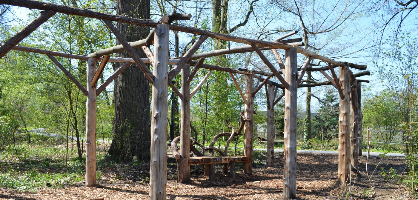 Rustic Pergola Made Of Trees